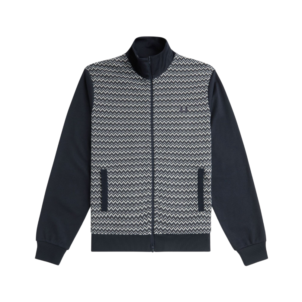 Fred Perry Knitted Panel Track Jacket - Navy – Shmooz